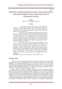 RECOVERY OF THREE-PARAMETER LOGISTIC AND MULTIPLE-CHOICE ITEM CHARACTERISTIC CURVE: A SIMULATION ...